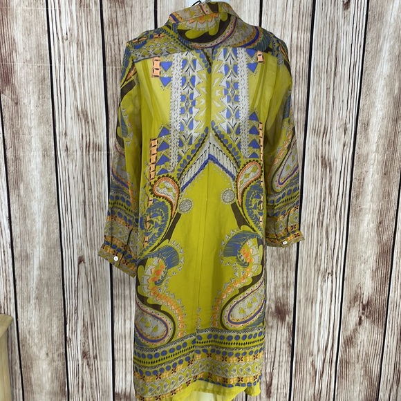 Anama | Tops | Anama Bright Olive Green Button Down Tunic Wcami ...